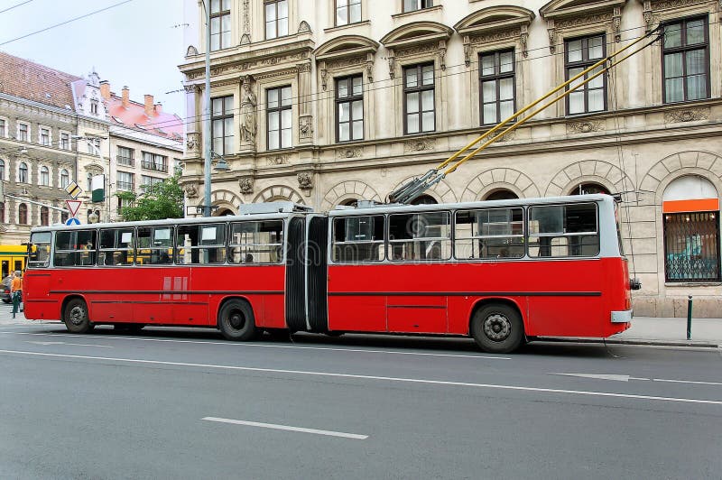 Trolley-bus sideways stock photo. Image of coming, hungary - 2561806