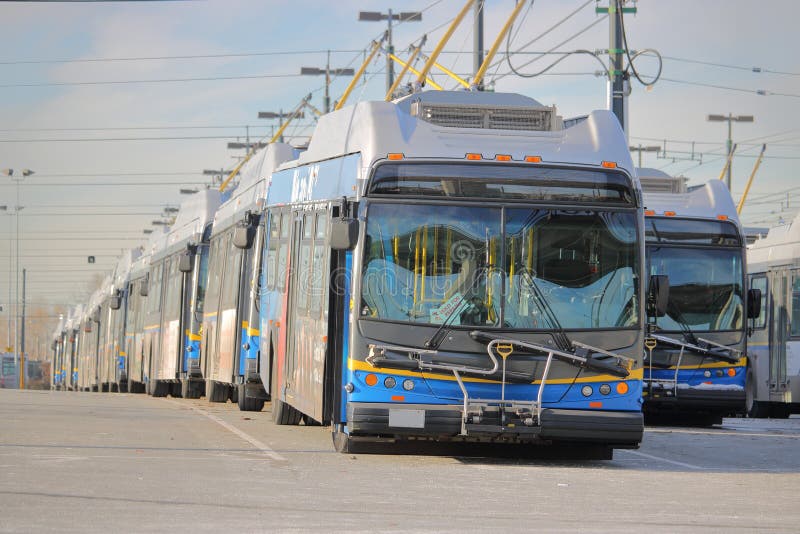 Trolley Buses stock photo. Image of spring, clean, electric - 82216100