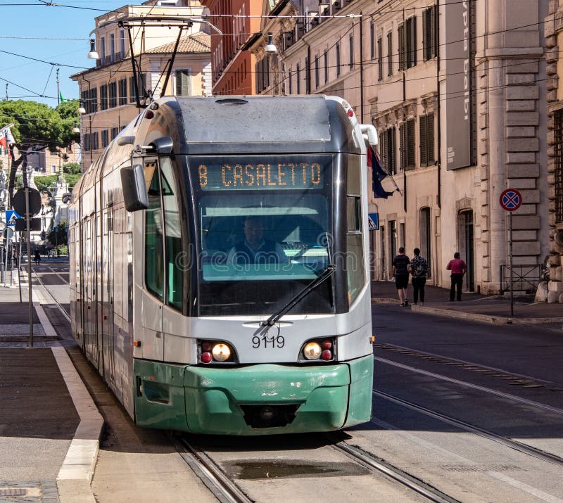 Trolley Car in Rome editorial photography. Image of transportation ...