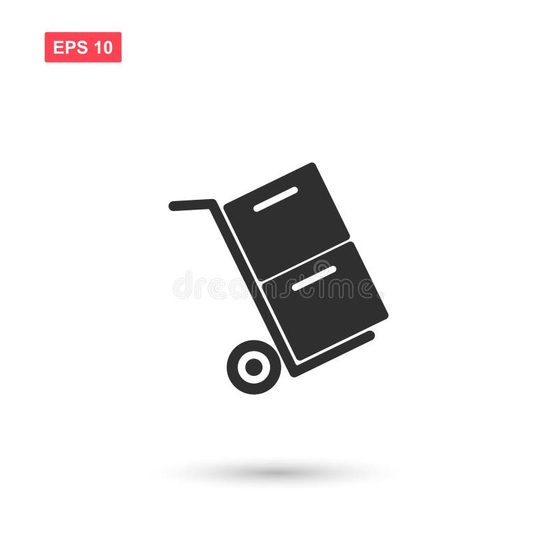 Trolley Carrying Boxes Vector Icon Design Isolated Stock Vector ...