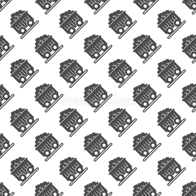 Trolley with Coal on Rails Solid Seamless Pattern, Coal Mining Theme. Vector Graphics Stock ...