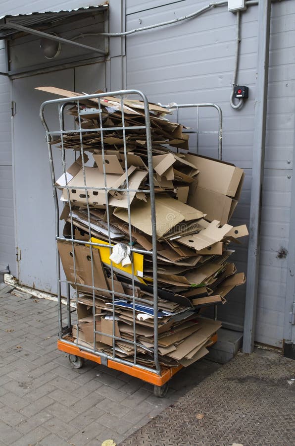 Stack of Cardboard for Recycling Stock Photo - Image of compressed ...
