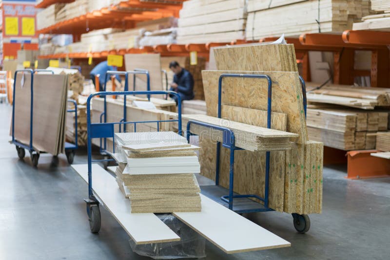 Trolley In A Hardware Store Loaded With Construction Materials. Repair ...