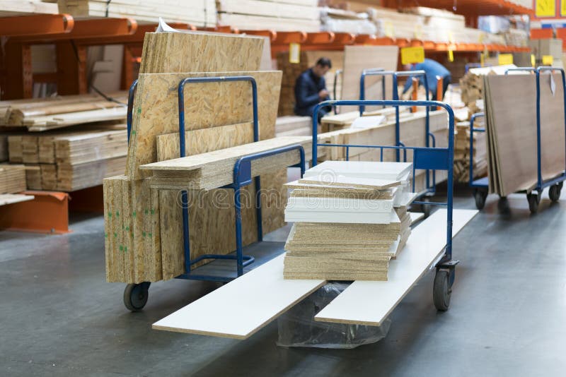 Trolley in a Hardware Store Loaded with Construction Materials. Repair ...