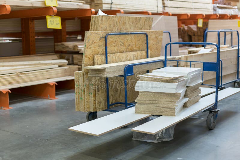 Trolley in a Hardware Store Loaded with Construction Materials. Repair ...