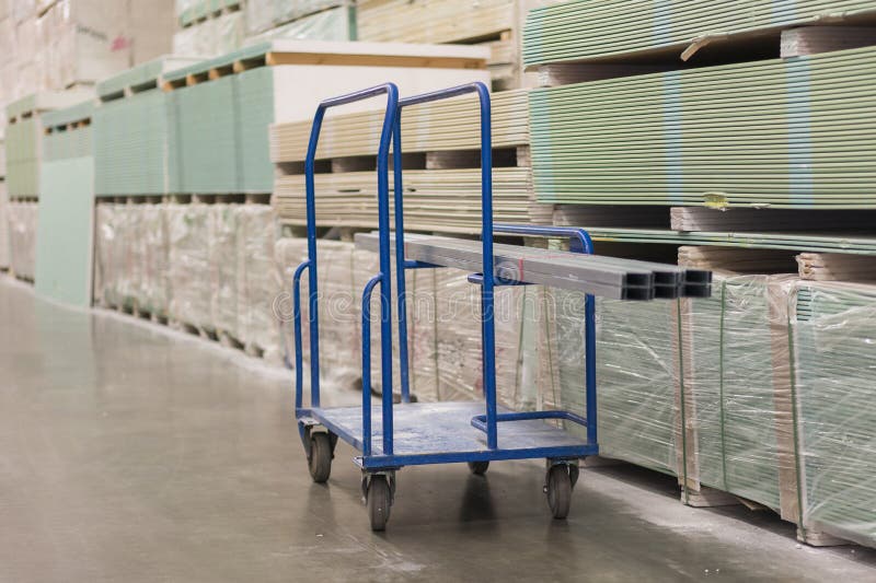 Trolley in a Hardware Store Loaded with Construction Materials. Repair ...