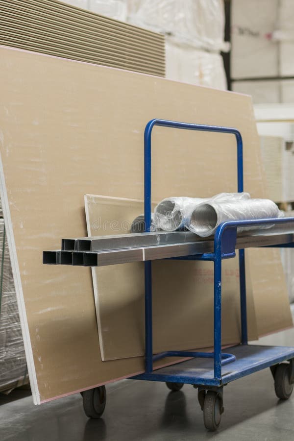 Trolley in a Hardware Store Loaded with Construction Materials. Repair ...