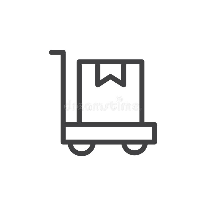 Trolley Icon Simple Outline Vector Logo Stock Vector - Illustration of ...