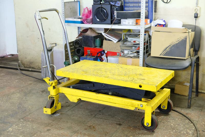 Trolley Which Used in a Car Repair Station for Engine Transportation ...