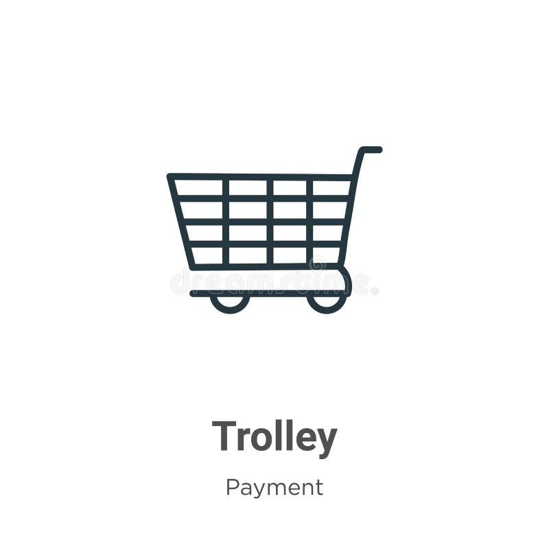 Trolley Outline Vector Icon. Thin Line Black Trolley Icon, Flat Vector ...