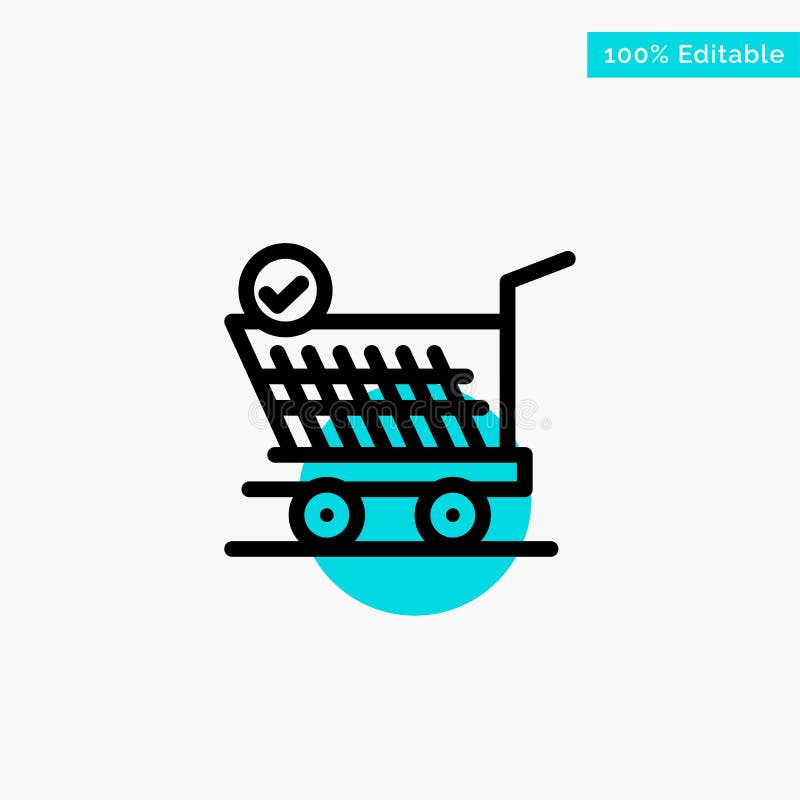Trolley, Retail, Shopping, Cart Turquoise Highlight Circle Point Vector ...