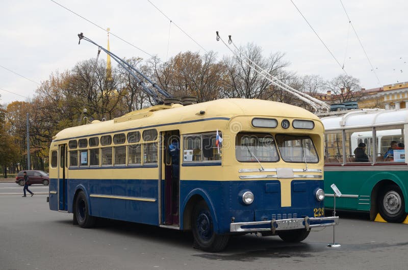 Trolley on the road. stock image. Image of auto, driving - 79398931