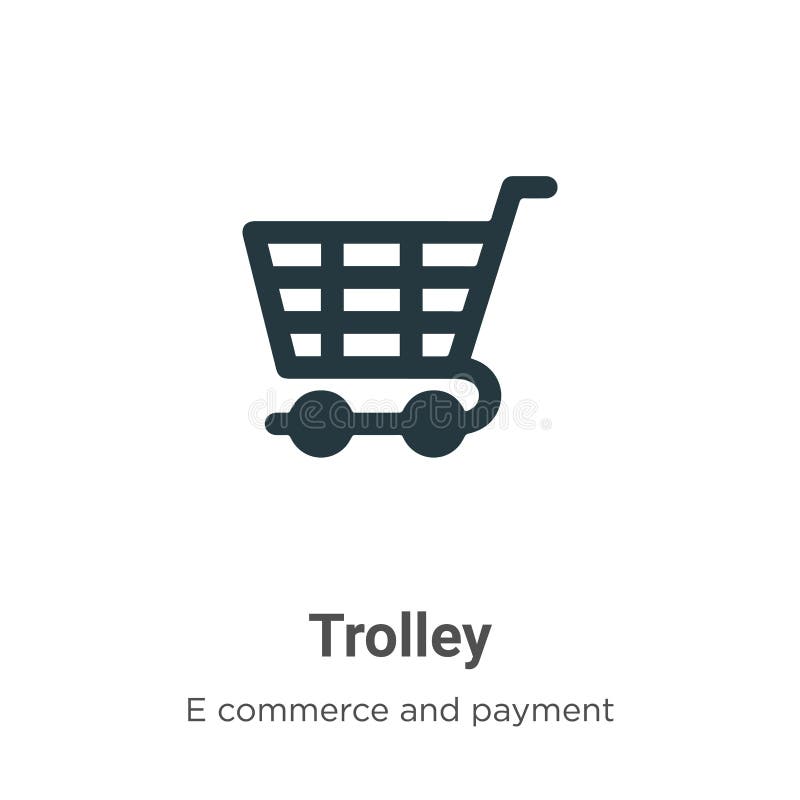 Trolley Vector Icon on White Background. Flat Vector Trolley Icon ...