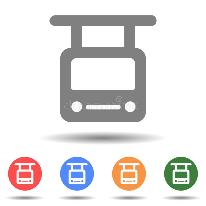 Trolleybus in Front View Icon Stock Vector - Illustration of negative ...