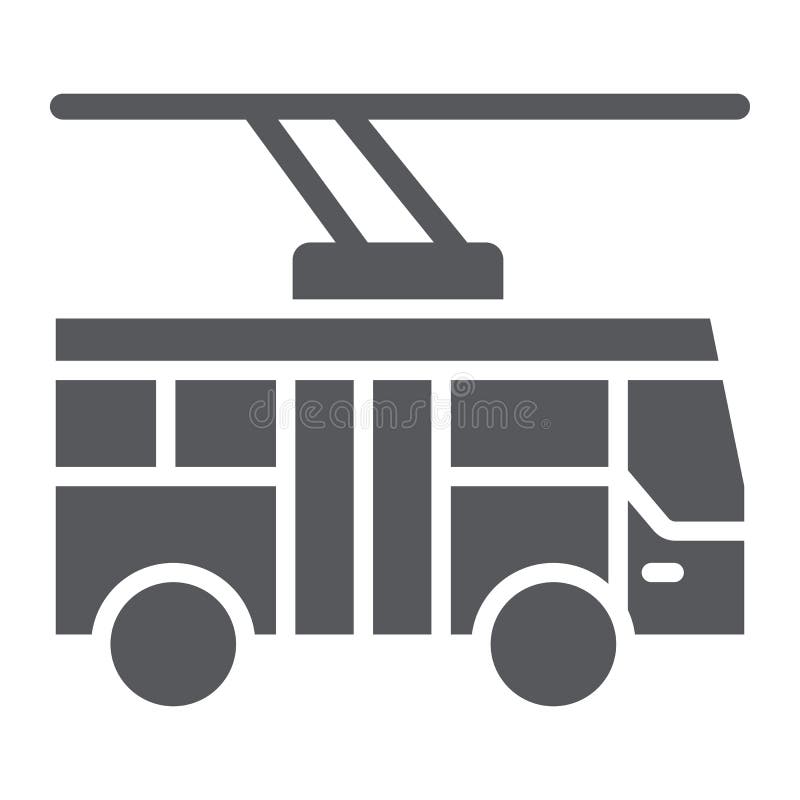 Trolleybus Solid Icon, Public Transport Concept, Trackless Trolley Sign ...