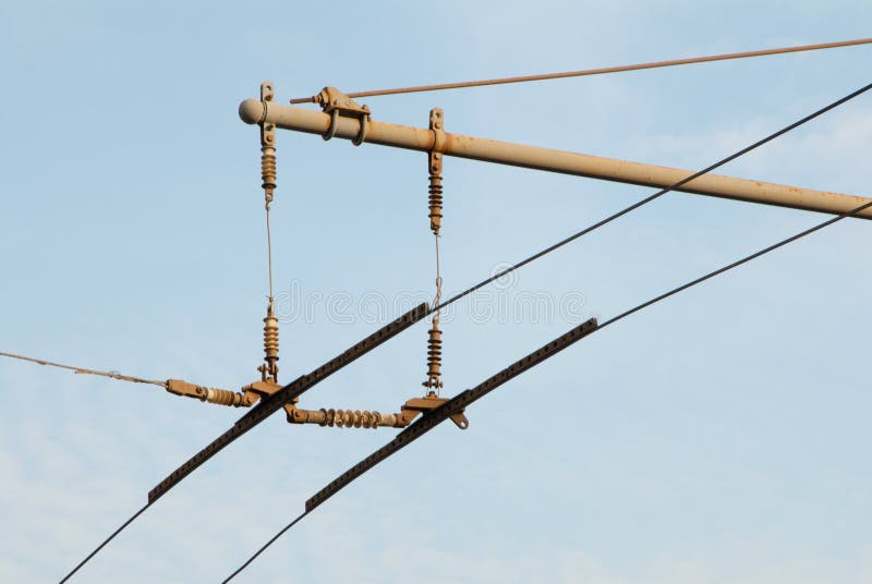 Trolleybus wires stock image. Image of electric, closeup - 26949823