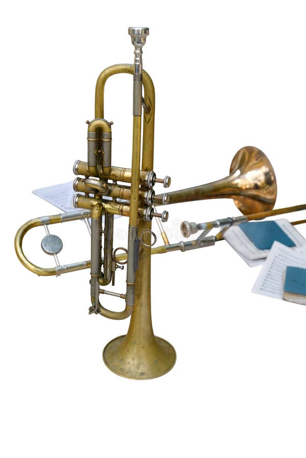Trombetas Isoladas No Branco Imagem de Stock - Imagem de branco ...