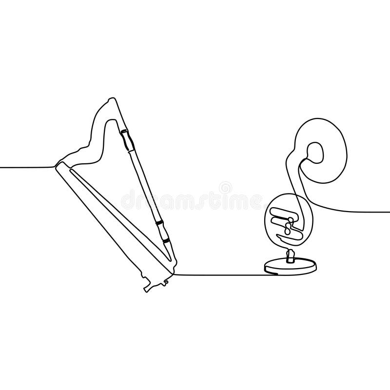 Continuous Line Drawing Harp Stock Illustrations – 50 Continuous Line ...
