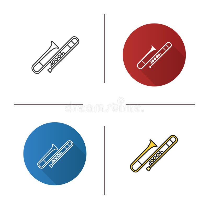 Trombone Icon Vector Sign and Symbol Isolated on White Background ...