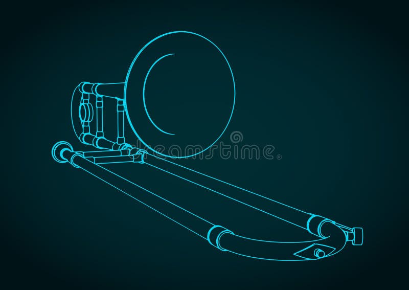 Trombone illustration stock vector. Illustration of drawings - 340753721