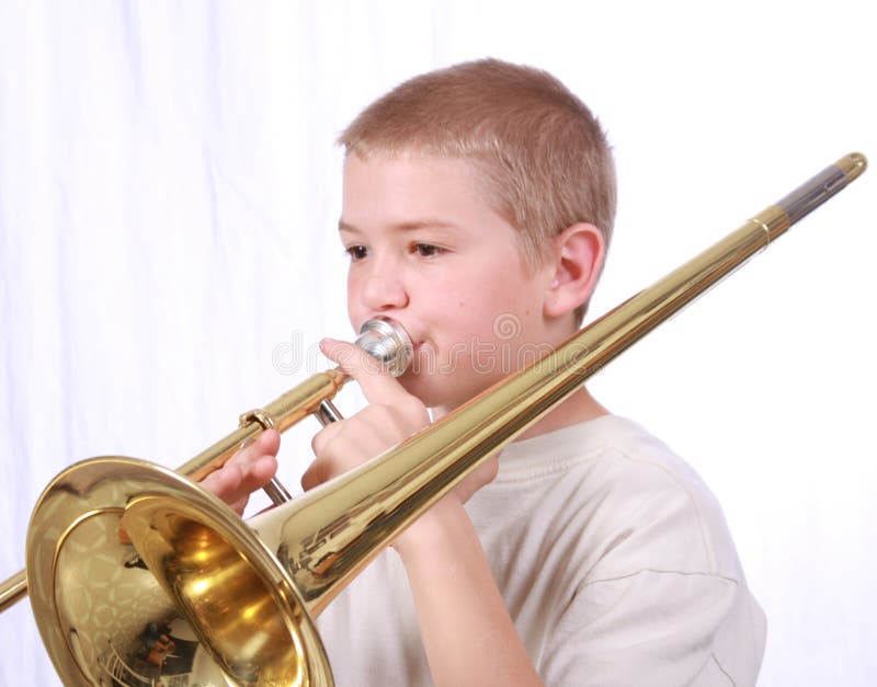 Trombone player 6 stock photo. Image of children, lesson - 6873160