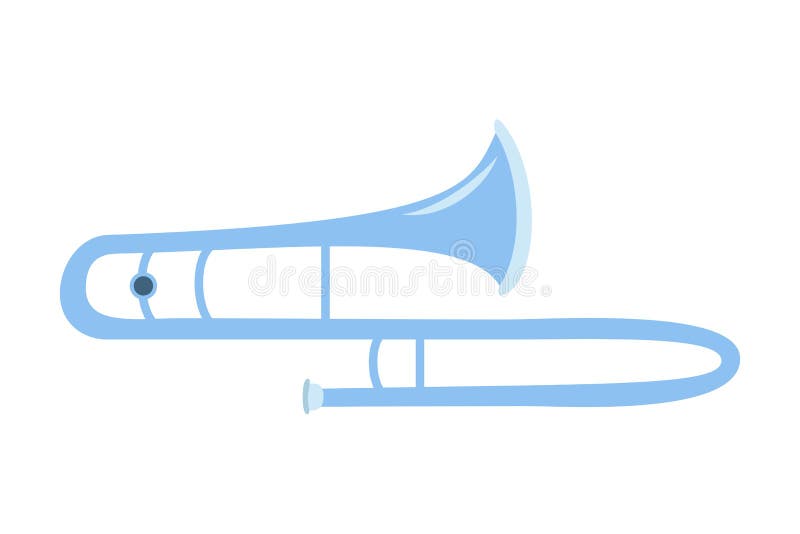 Trombone on the White Background Stock Illustration - Illustration of ...
