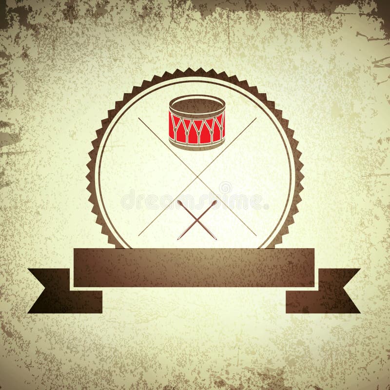 Trommel-Emblem vektor abbildung. Illustration von trommel - 33193334