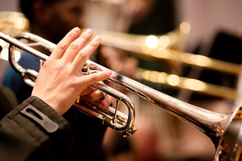 Trompete-Spieler stockbild. Bild von spieler, trompete - 19177213