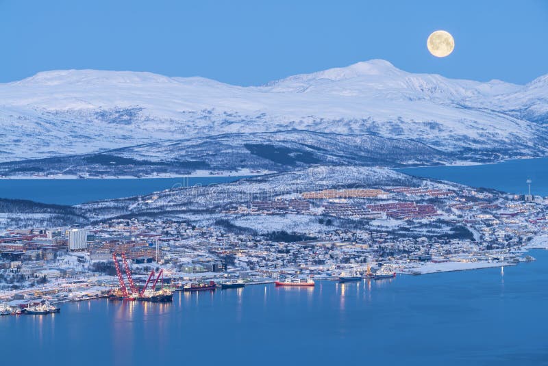 Tromso Aerial View, Winter Time, Norway Stock Image - Image of polar ...