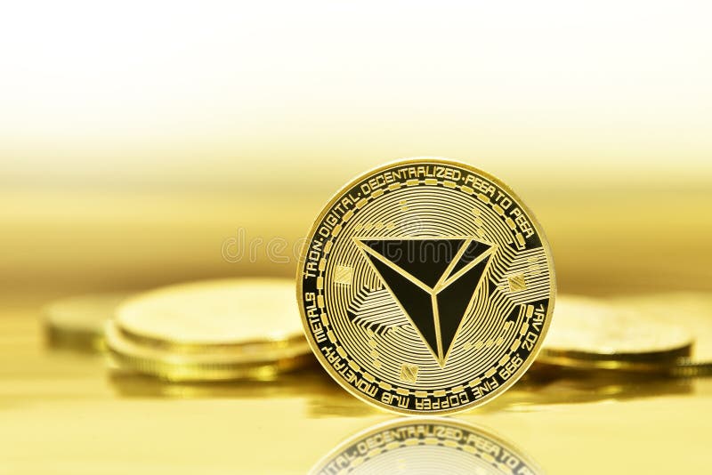 Tron Cryptocurrency Isolated , Gold Coin Future Coin Editorial Photo ...