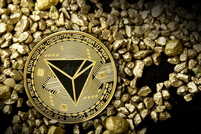 Tron Cryptocurrency Isolated , Gold Coin Future Coin Editorial Photo ...