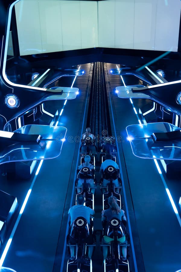 Tron Lightcycle Rollercoaster Launch Area Editorial Image - Image of ...