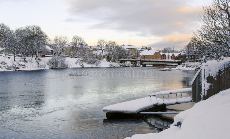 Trondheim in the winter stock image. Image of landscape - 76977671
