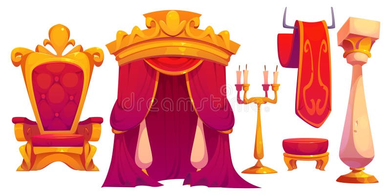 Trono Rey Aislado En Fondo Blanco Ilustración del Vector - Ilustración ...