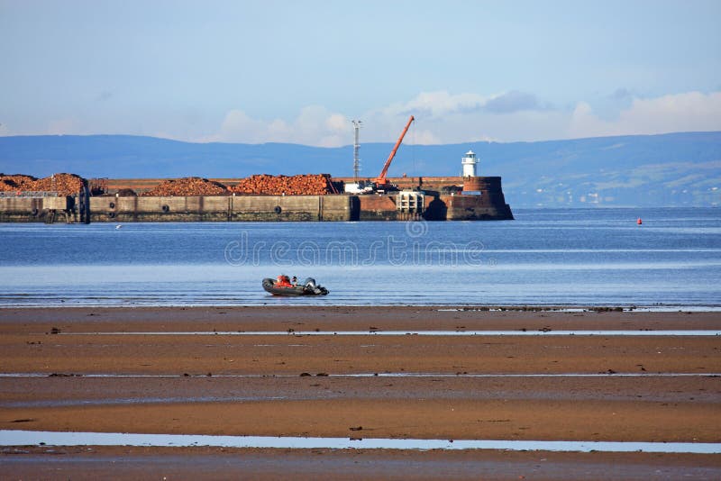 Troon Harbour stock photo. Image of industry, beach, harbor - 28351444