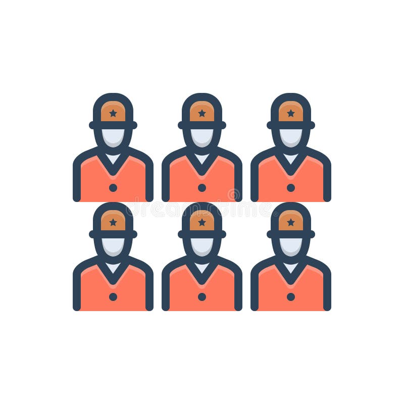 Color Illustration Icon for Troop, Soldiers and Army Stock Vector ...