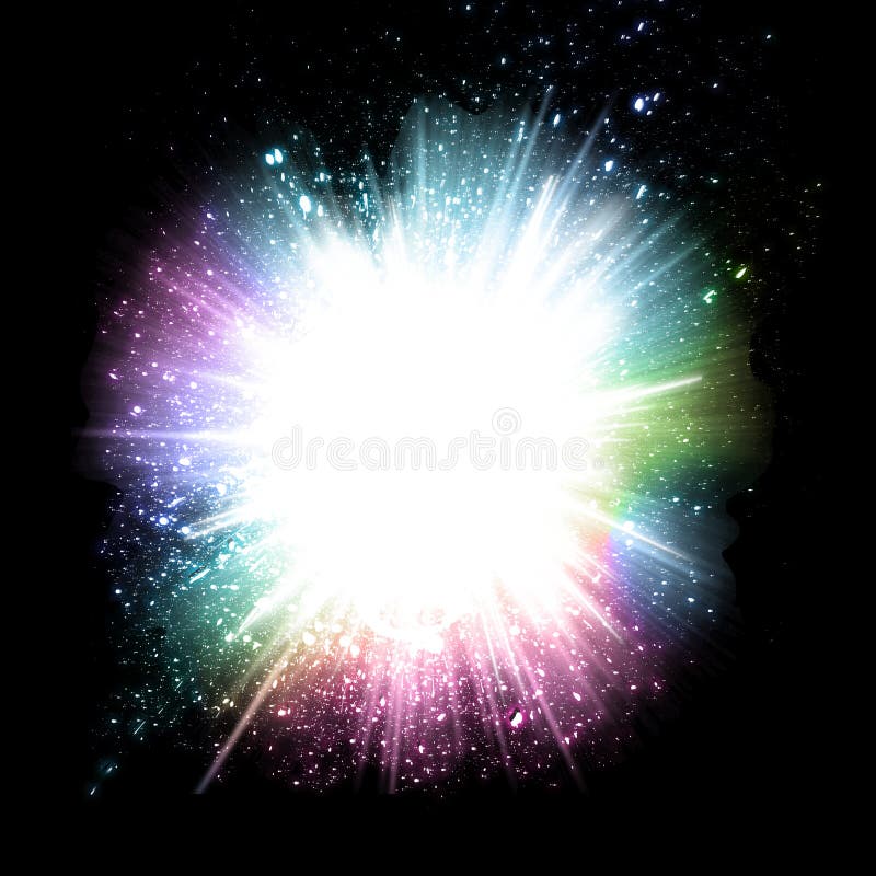 Tropfen-Explosion-Hintergrund Mit Regenbogen Farben Stock Abbildung ...