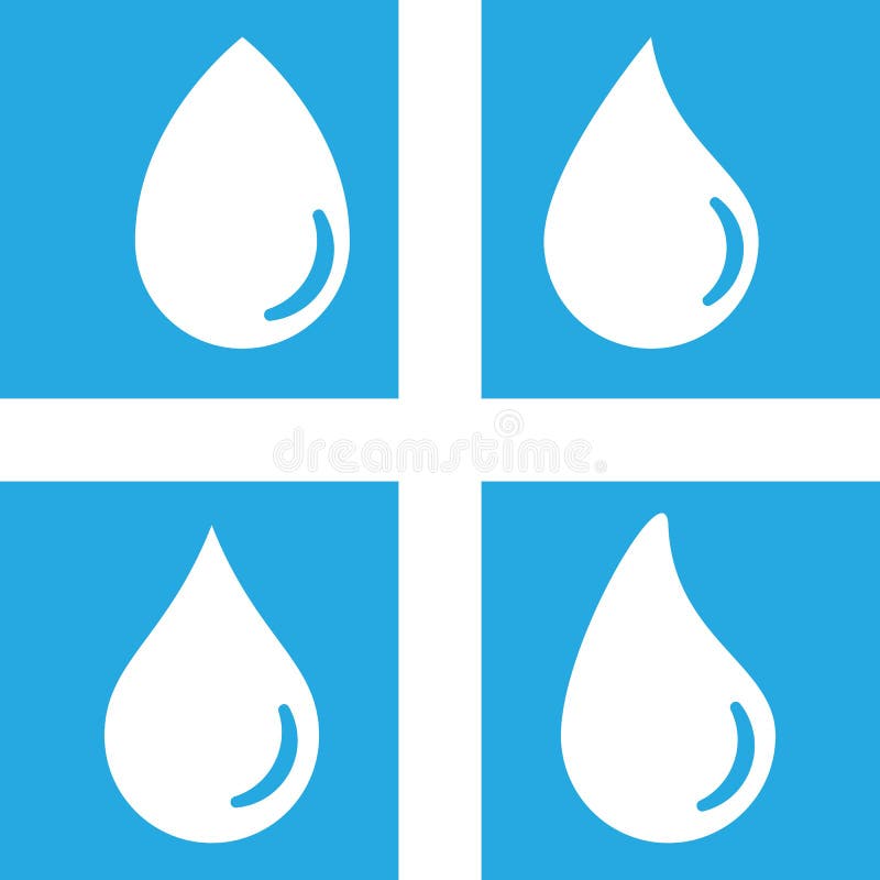 Tropfen Wasser Logo Und Symbol Vorlage Vektor Abbildung - Illustration ...