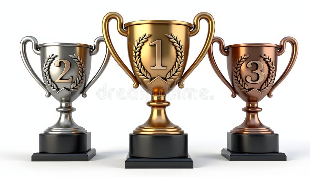 Trophies Showcase the Winners of a Competition, Highlighting First ...