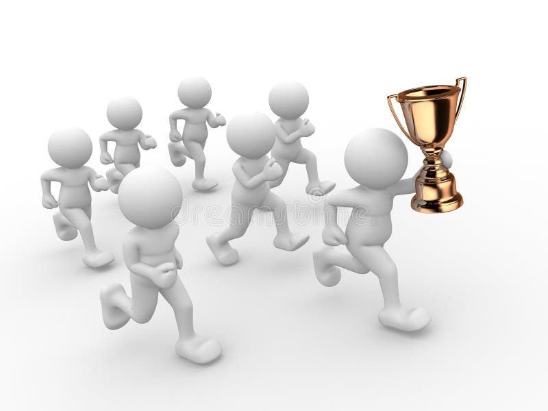 3D White People. Teamwork and Sport Stock Illustration - Illustration ...