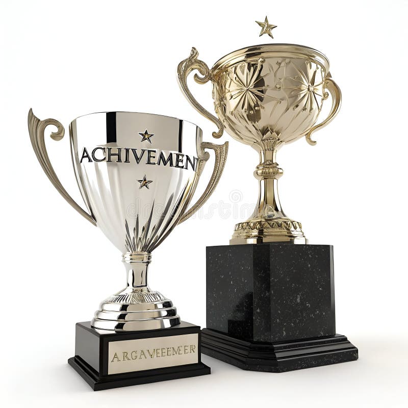 Trophy and Achievement Concept of Successful 3D Rendering Isolated on ...