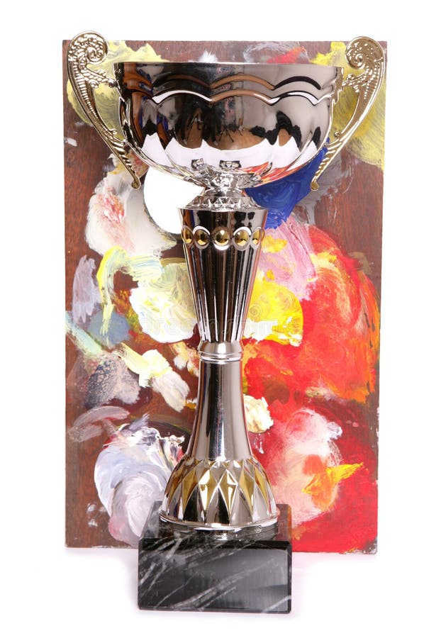 Trophy with art board stock image. Image of paint, winning - 22700525
