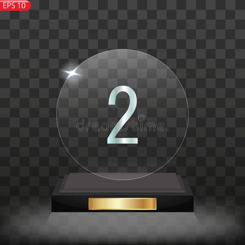 Glass Award Trophy Set. Transparent Prize Template Stock Illustration ...