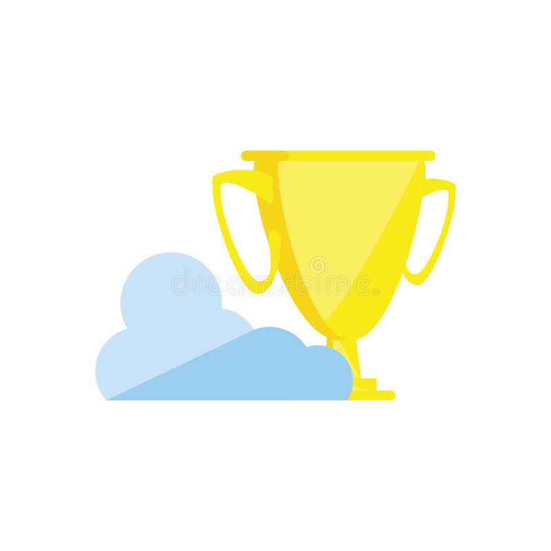 Trophy Award Cup with Cloud Stock Vector - Illustration of championship ...