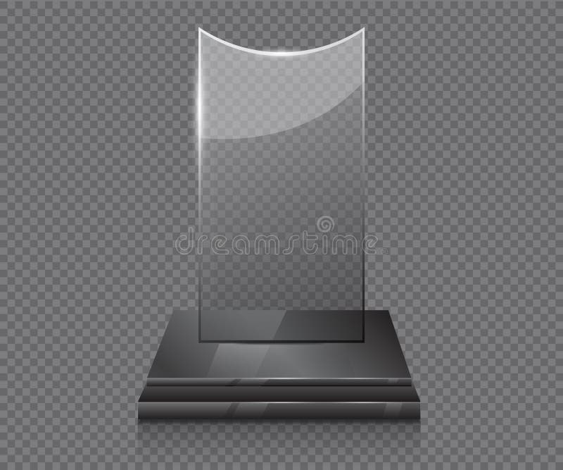 Empty glass trophy awards stock vector. Illustration of achievement ...