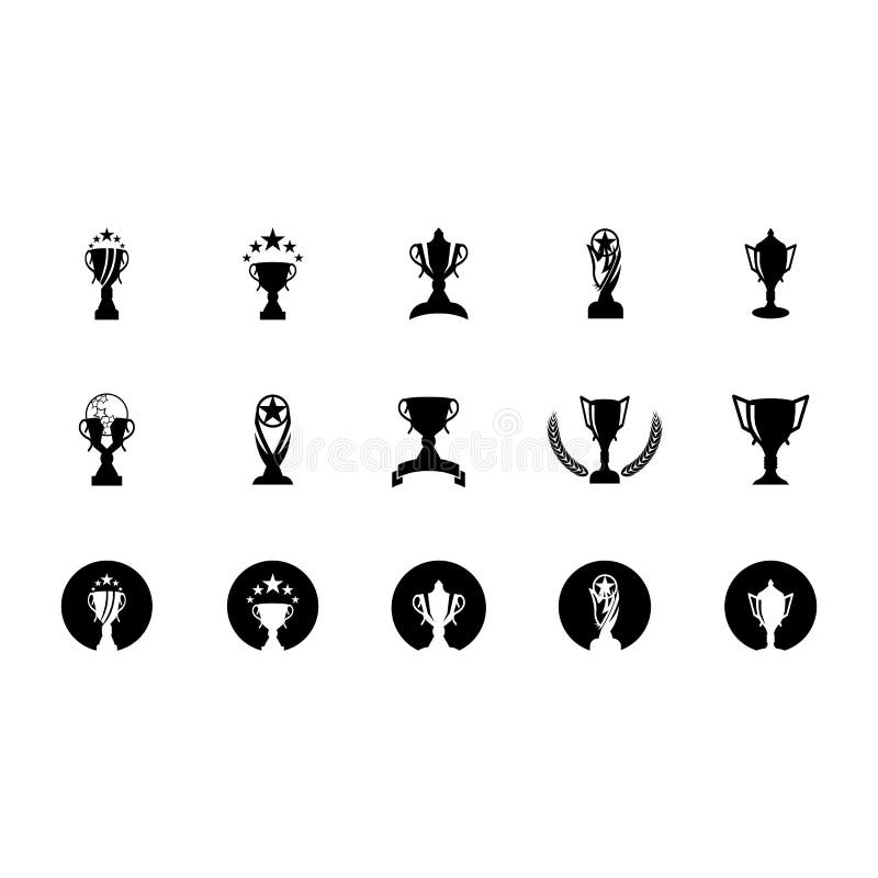 Trophy Black Silhouette Logo Vector Template Stock Illustration ...