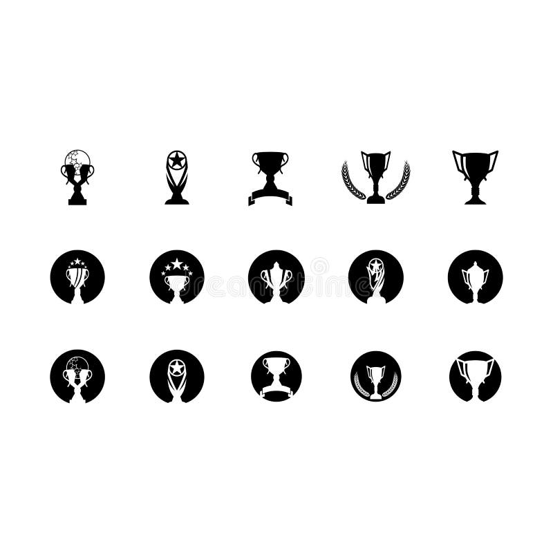 Trophy Black Silhouette Logo Vector Template Stock Illustration ...