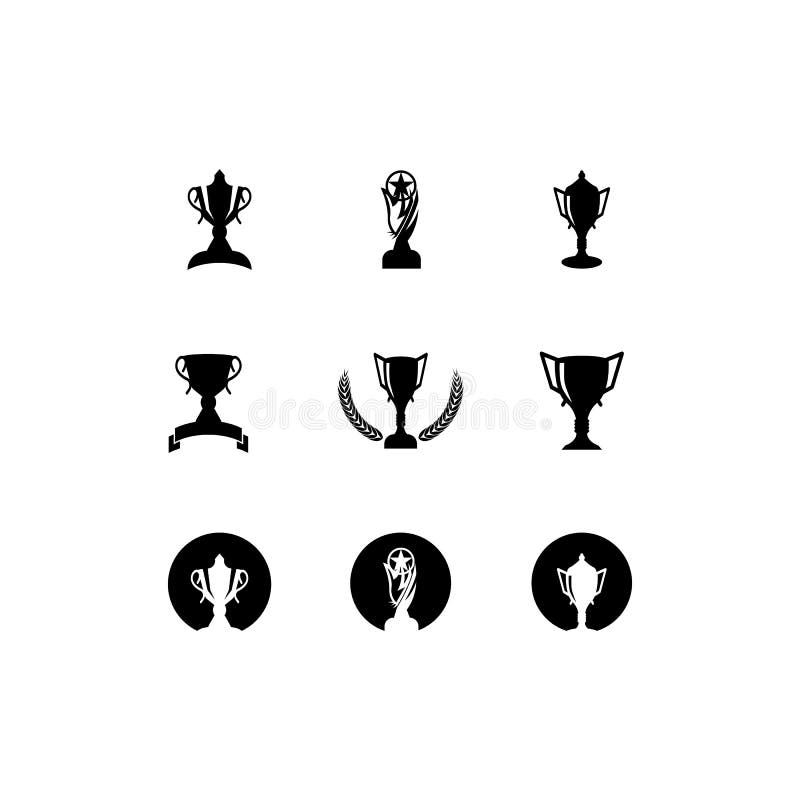 Trophy Black Silhouette Logo Vector Template Stock Illustration ...