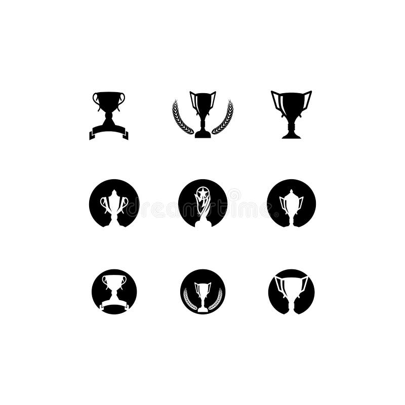 Trophy Black Silhouette Logo Vector Template Stock Illustration ...