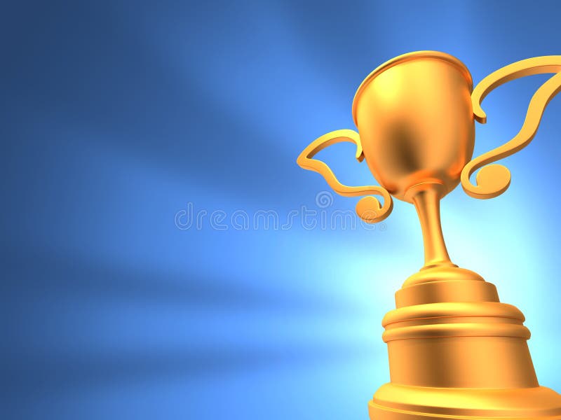 Trophy Blue Shiny Background Stock Image - Image of ribbon, champion ...